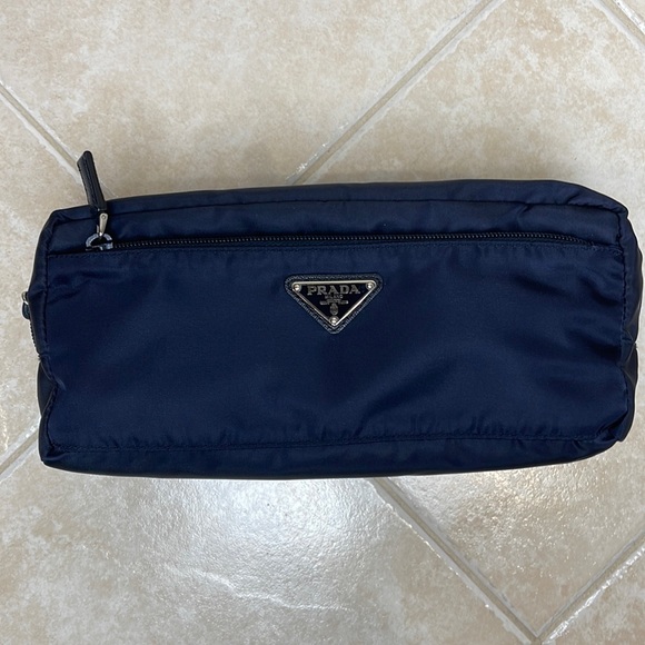 Prada | Bags | Prada Renylon And Saffiano Leather Travel Pouch | Poshmark